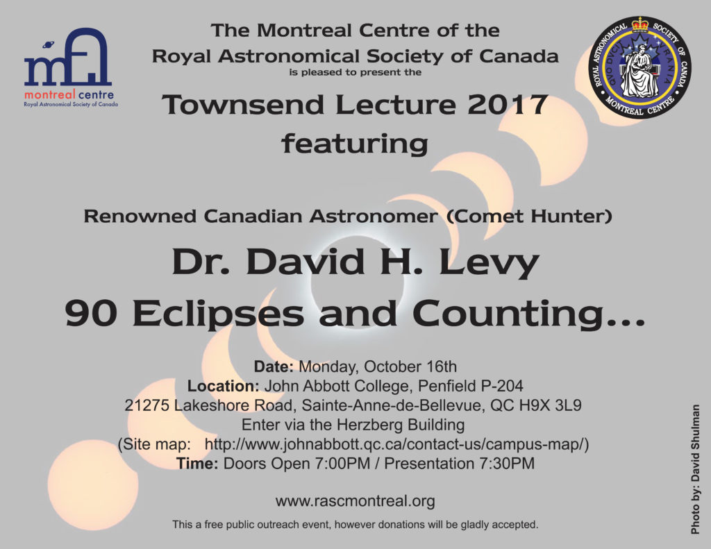Townsend Lecture _ Dr. David H. Levy - 90 Eclipses and Counting… - RASC ...