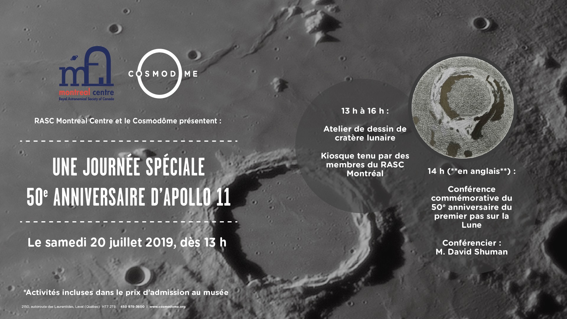 Apollo 11: 50th Anniversary at the Cosmodome - Saturday July 20th ...