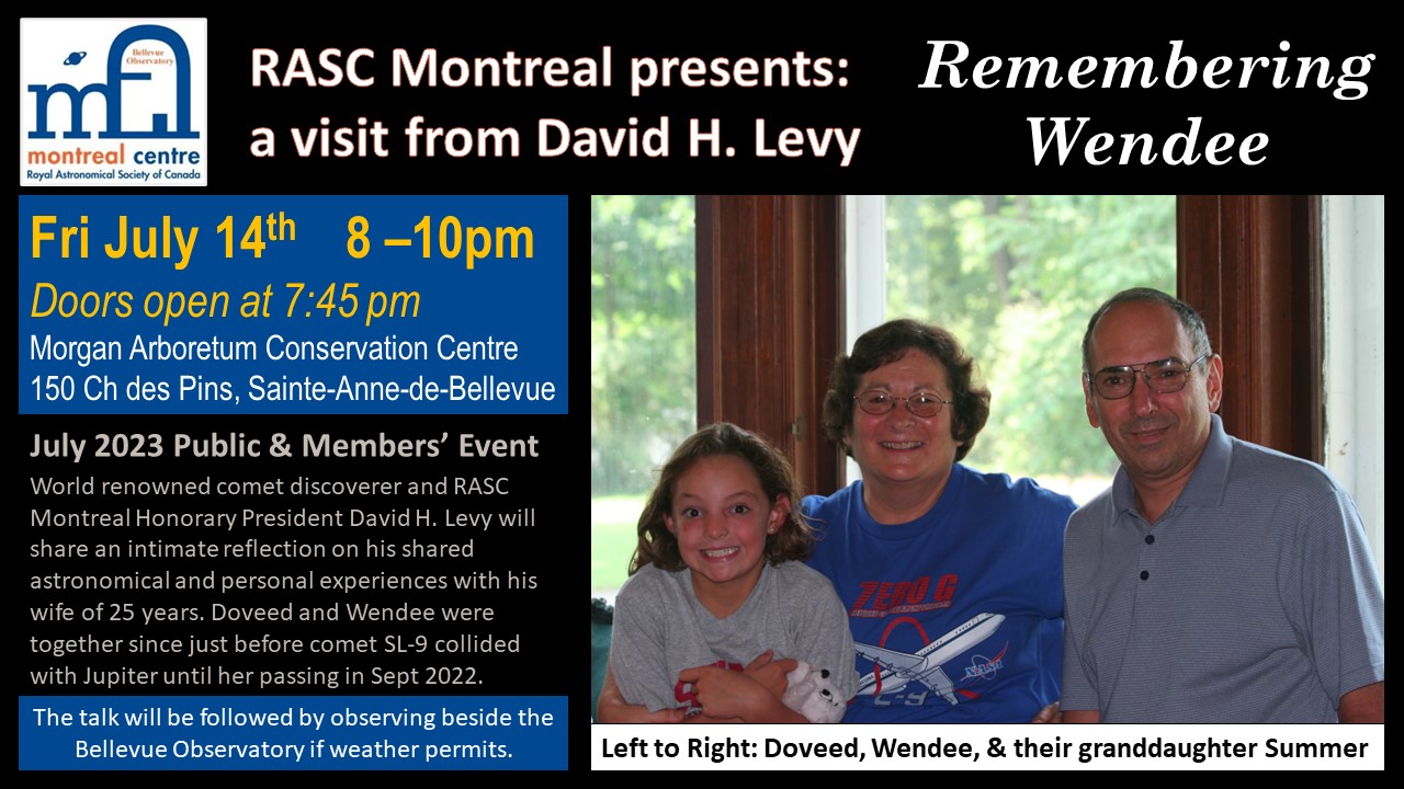 EVENT: Remembering Wendee with David H. Levy - Friday, July 14th @ 8PM ...
