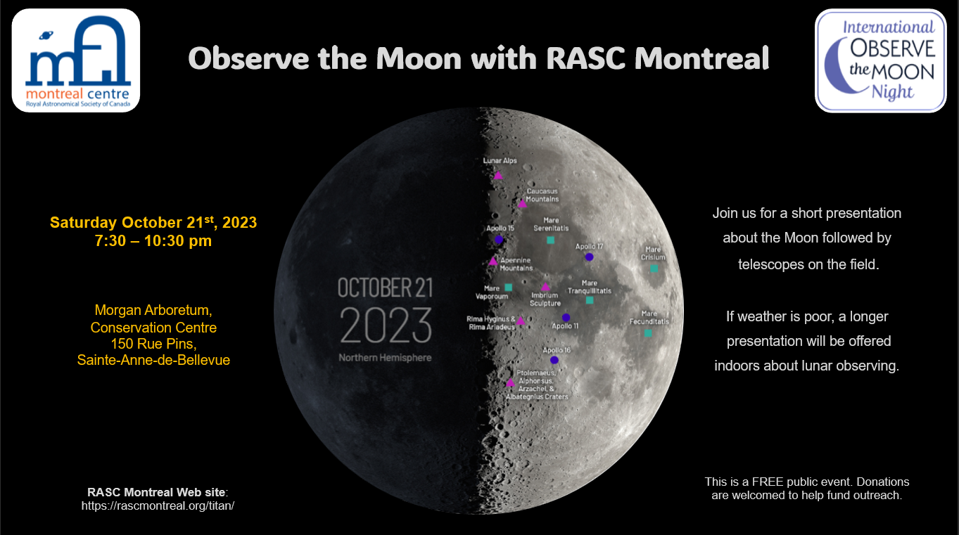 EVENT: International Observe the Moon Night - October 21st, 2023 @ 7 ...