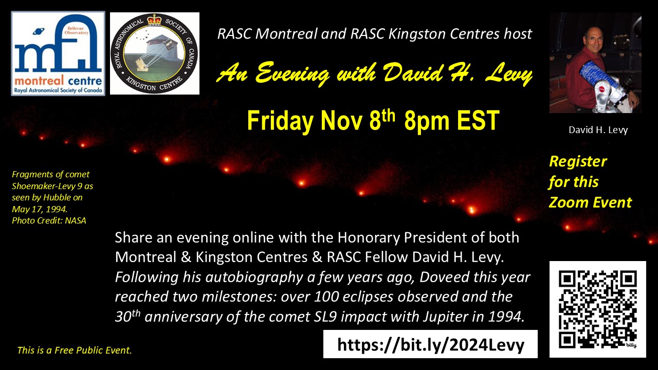 EVENT: Informal Evening of discussion with David H. Levy - Friday, Nov ...