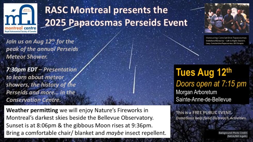 EVENT: 2025 Perseids Meteor Shower - Tues, Aug. 12th @ 7:30pm-10:30pm ...